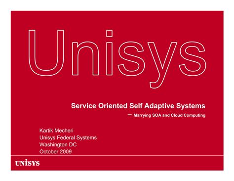 unisys service oriented self adaptive systems ppt