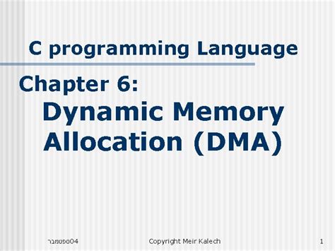 C Programming Language Chapter Dynamic Memory Allocation