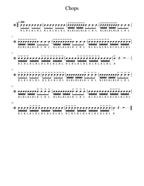Chops Sheet Music For Snare Drum Solo