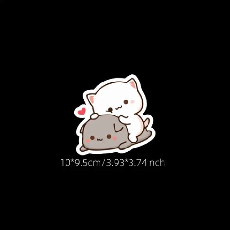 Mochi Peach Cats Sticker Decal Goma Cute Car Laptop Bumper Temu
