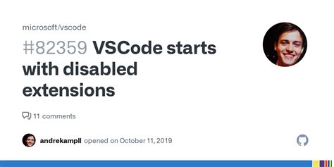 VSCode Starts With Disabled Extensions Issue Microsoft Vscode GitHub