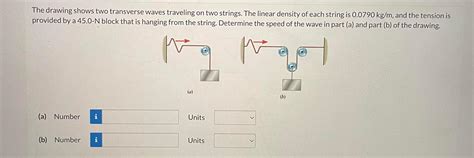 solved the drawing shows two transverse waves traveling on