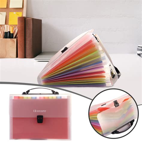 Accordion File Folder Portable Document Organizer Paper Filing Folder