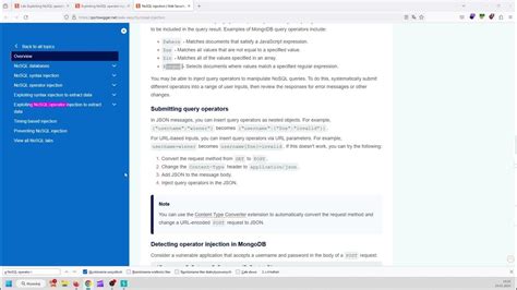Web Security Academy 160 Exploiting Nosql Operation To Bypass Authentication Youtube