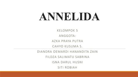 Annelida Pptx