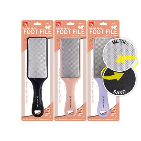 Beauty Town Double Sided Foot File Metal And Sand 1dz 12pcs Beauty