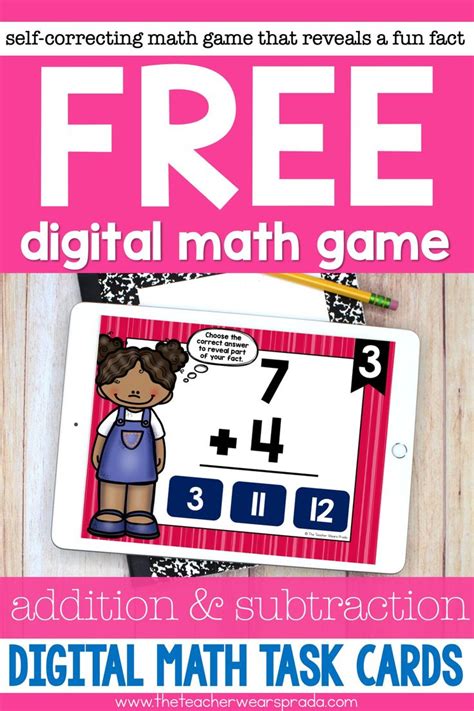 Addition And Subtraction Digital Math Task Cards Math Task Cards Math Tasks Nd Grade Math Games