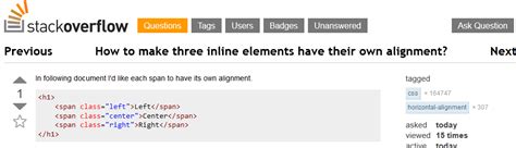 Css How To Make Three Inline Elements Have Their Own Alignment Stack Overflow