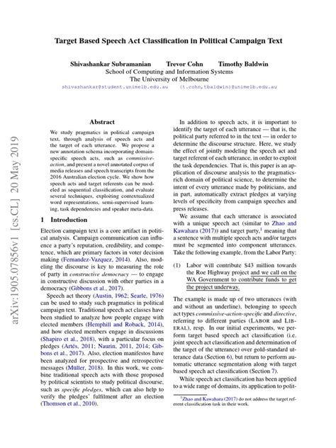 Speech Acts Text As Data Pdf Machine Learning Cognition