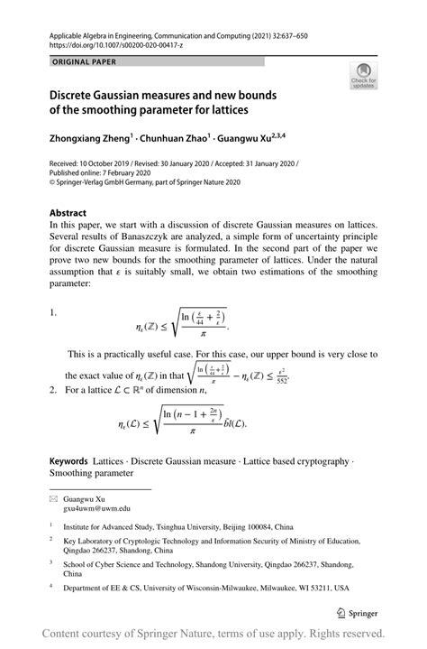 Discrete Gaussian Measures And New Bounds Of The Smoothing Parameter