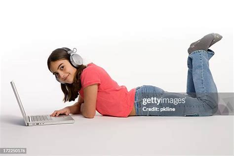 Girl Lying Laptop Photos And Premium High Res Pictures Getty Images