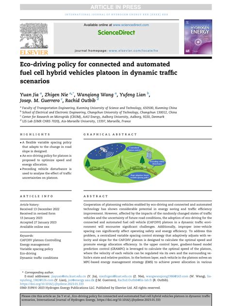 Pdf Eco Driving Policy For Connected And Automated Fuel Cell Hybrid Vehicles Platoon In