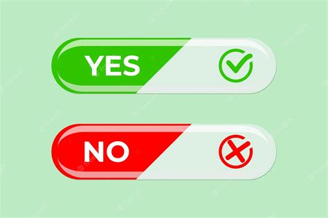 Premium Vector Yes And No Button With Check Mark Symbol