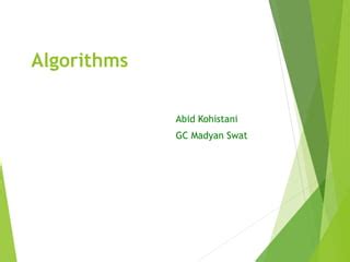 Algorithm In Computer Sorting And Notations PPT