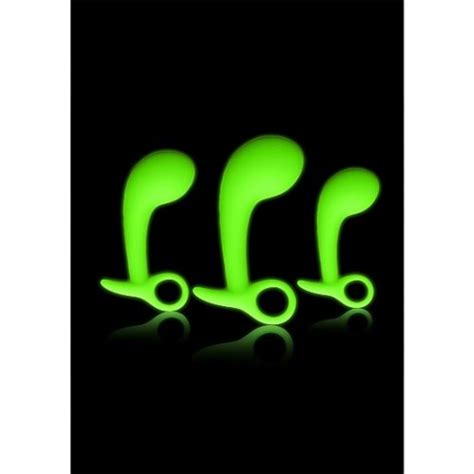 Shots Ouch Silicone Prostate Plug Trainer Set Glow In The Dark Sex Toy Hotmovies