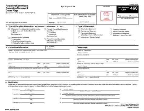 Bryan Parker Fppc Form 460 1 1 13 To 6 30 13 Pdf