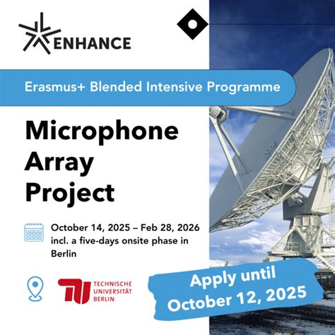 Apply For The Microphone Array Project At The Technical University Of Berlin 6 Ects Deadline