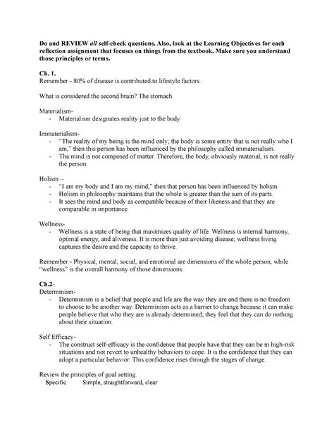 Midterm Review 8 2 EXSC Do And REVIEW All Self Check Questions Also Look At The Learning