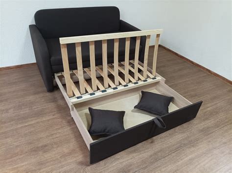 Диван ліжко Ельф 110 см розкладний коричневий фото відгуки характеристики в інтернет