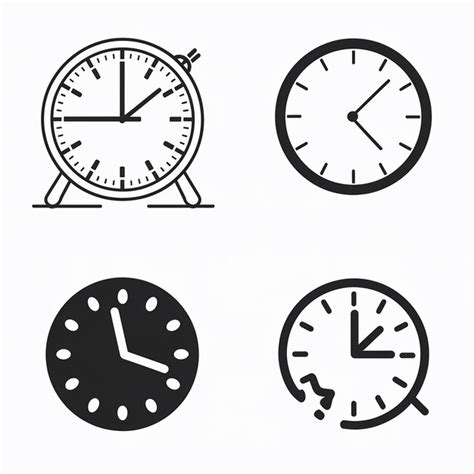 four different clock icons premium ai generated vector