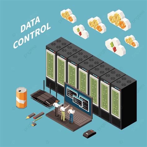 Datacenter Server Room Vector Hd Png Images Datacenter Isometric Colored Concept With Data