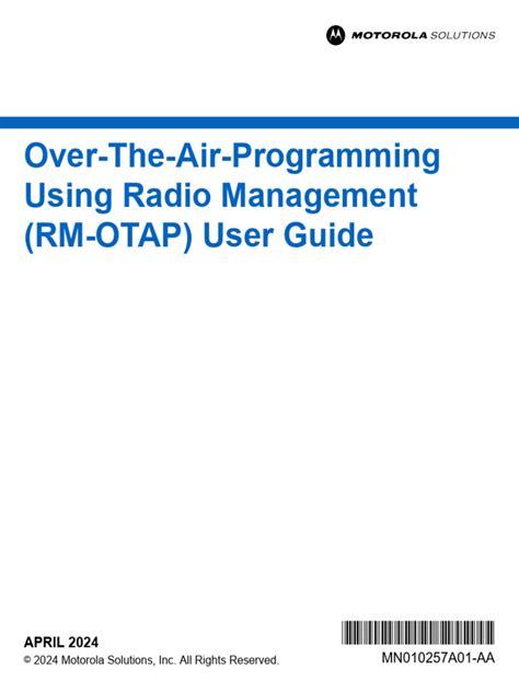 Mn010257a01 Aa Enus Over The Air Programming Using Radio Management User Guide Pdf Copyright