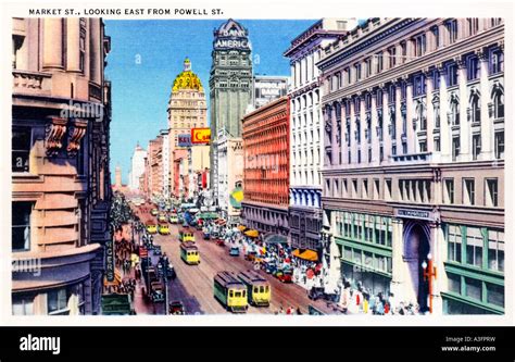 Market Street San Francisco Looking East From Powell Street In This