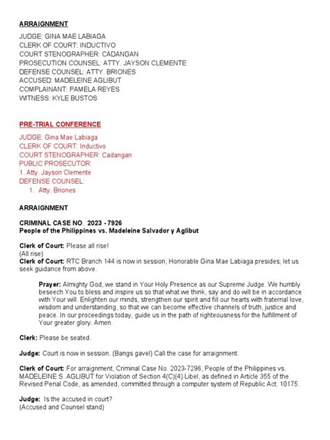 Script For Mock Trial Pdf Defamation Prosecutor