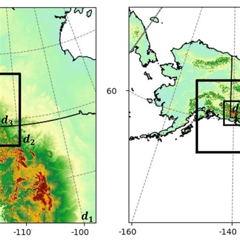 Topography Map Of The Region With The Borders Of The Nested Domains Download Scientific Diagram