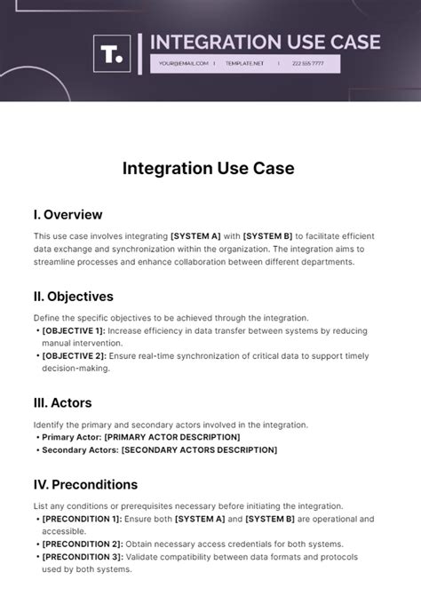 Integration Use Case Template Edit Online And Download Example