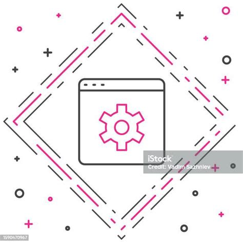 흰색 배경에서 격리된 줄 브라우저 설정 아이콘입니다 조정 서비스 유지 보수 수리 고정 다채로운 개요 개념 벡터 Crash Site에 대한 스톡 벡터 아트 및 기타 이미지