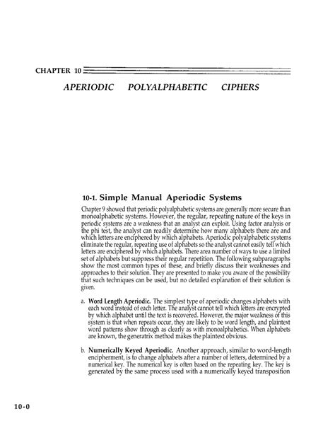 Aperiodic Polyalphabetic Ciphers Study Notes Cryptography And System