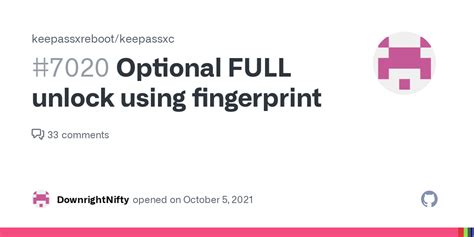 Optional Full Unlock Using Fingerprint · Issue 7020 · Keepassxreboot