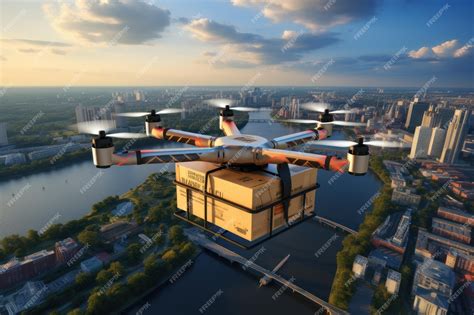 Premium Ai Image Future Technology Of Autonomous Logistics Concept Delivery Drone Flying