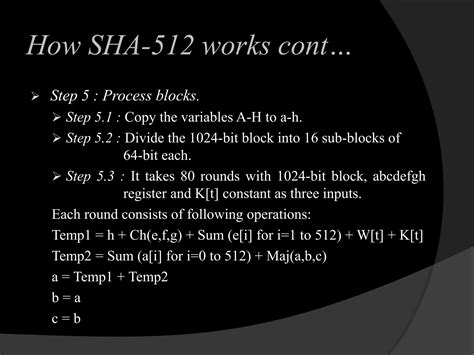 secure hash algorithm ppt