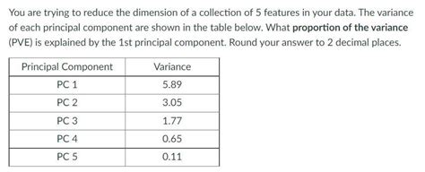 Solved You Are Trying To Reduce The Dimension Of A