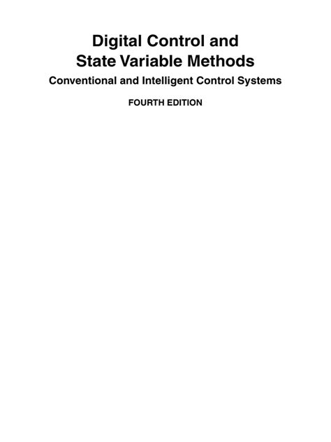 Digital Control And State Variable Methods Conventional And Intelligent