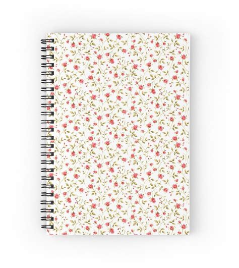 Cute Flower Pattern Spiral Notebook By Dailyartsie