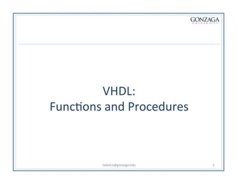 Vhdlfunctions And Proceduresprogramming Ppt
