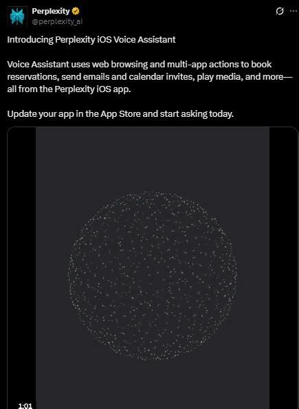Perplexity Launches Voice Assistant For Ios