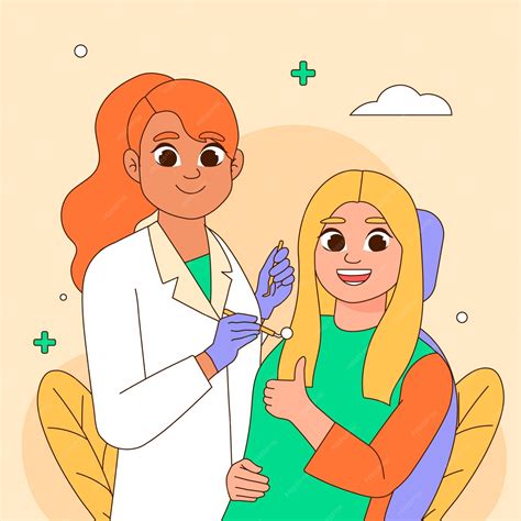 손으로 그린 치과 의사 만화 그림 무료 벡터
