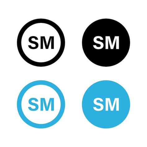 Premium Vector Service Mark Symbol Sm Icon Set
