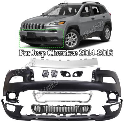 For 2014 2018 Jeep Cherokee Front Bumper Complete Assembly With Grills