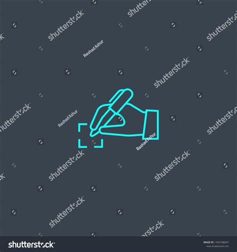 Handwriting Identification Concept Blue Line Icon Stock Vector Royalty Free 1345188047