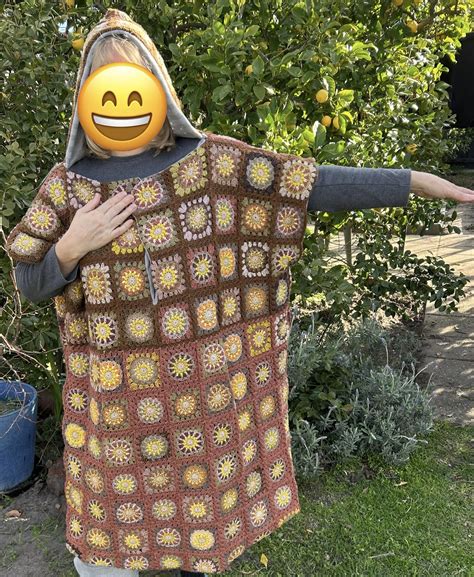 Granny Square Hooded Poncho Crochet Pattern Crochetlovemelbourne