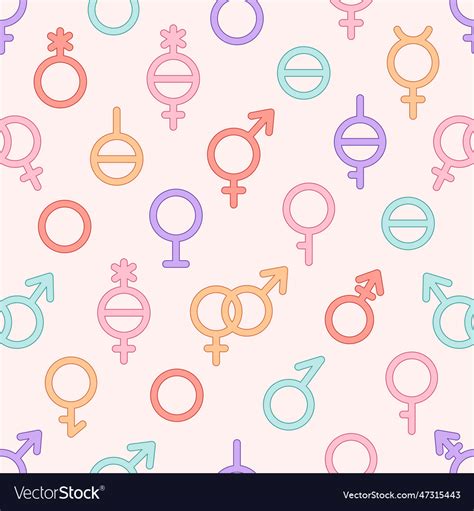 Gender Symbols Seamless Pattern Lgbtq Community Vector Image