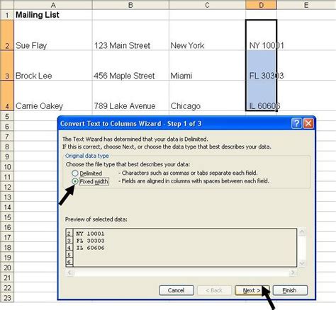 tom s tutorials for excel organize your mailing list with excel s text
