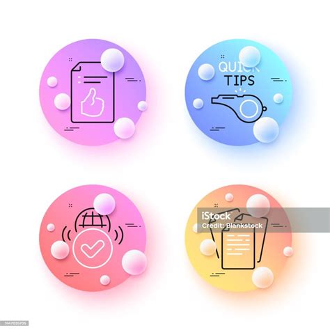 확인 된 인터넷 문서 및 승인 된 문서 최소 라인 아이콘 웹 응용 프로그램 인쇄용 벡터 검증에 대한 스톡 벡터 아트 및 기타 이미지 Istock