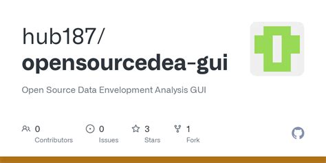 GitHub Hub Opensourcedea Gui Open Source Data Envelopment Analysis GUI
