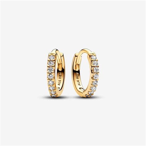 Sparkling Huggie Hoop Earrings Sterling Silver Pandora Us